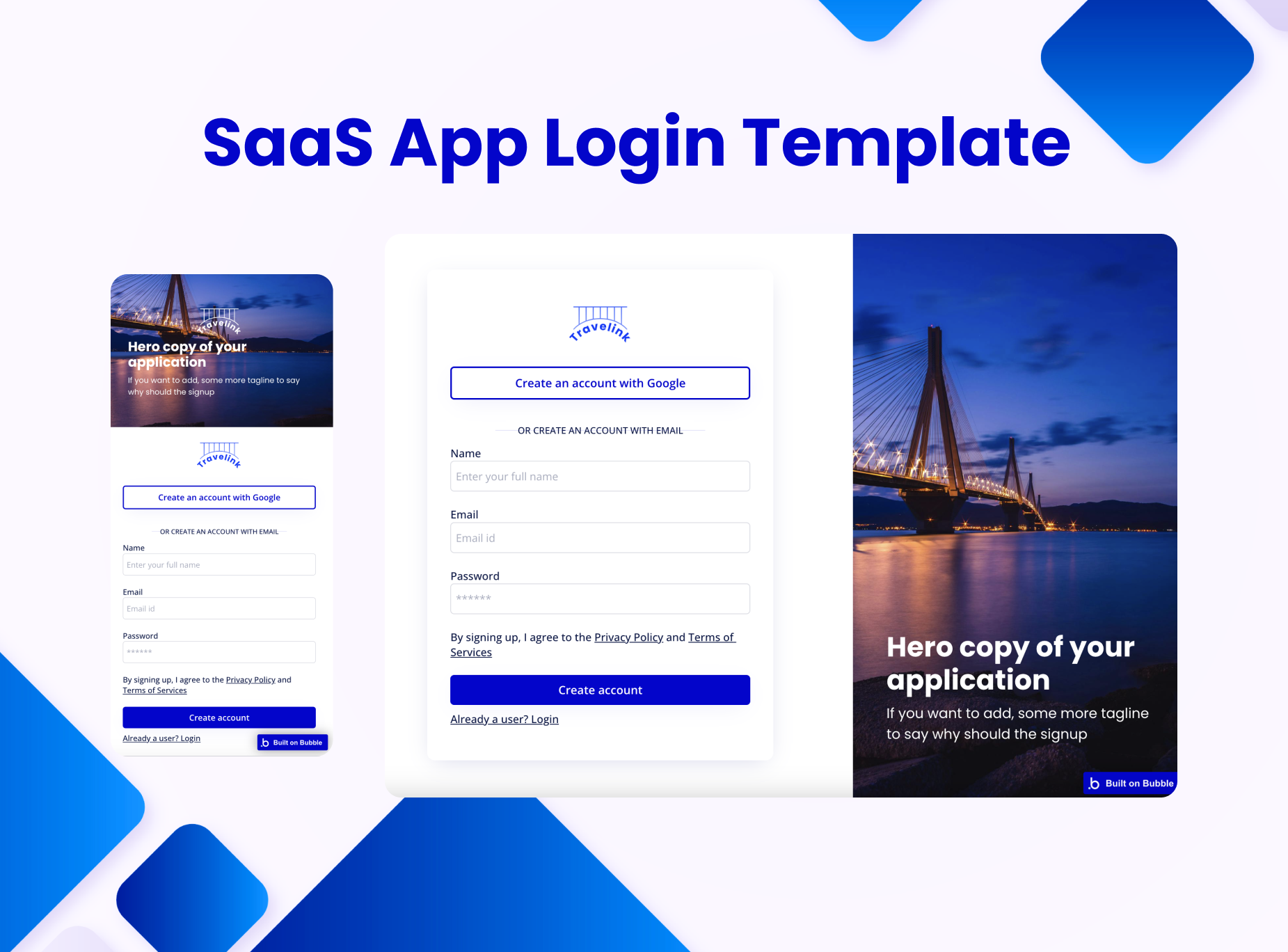 Canvascraft App Login Template Template | Bubble